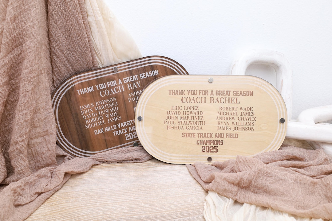 Custom Engraved Track Coach Gift, End of Season Appreciation Plaque ...