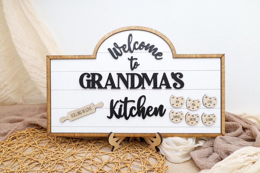 Personalized Grandma Kitchen Sign, Cookies With Grandkids’ Names ...