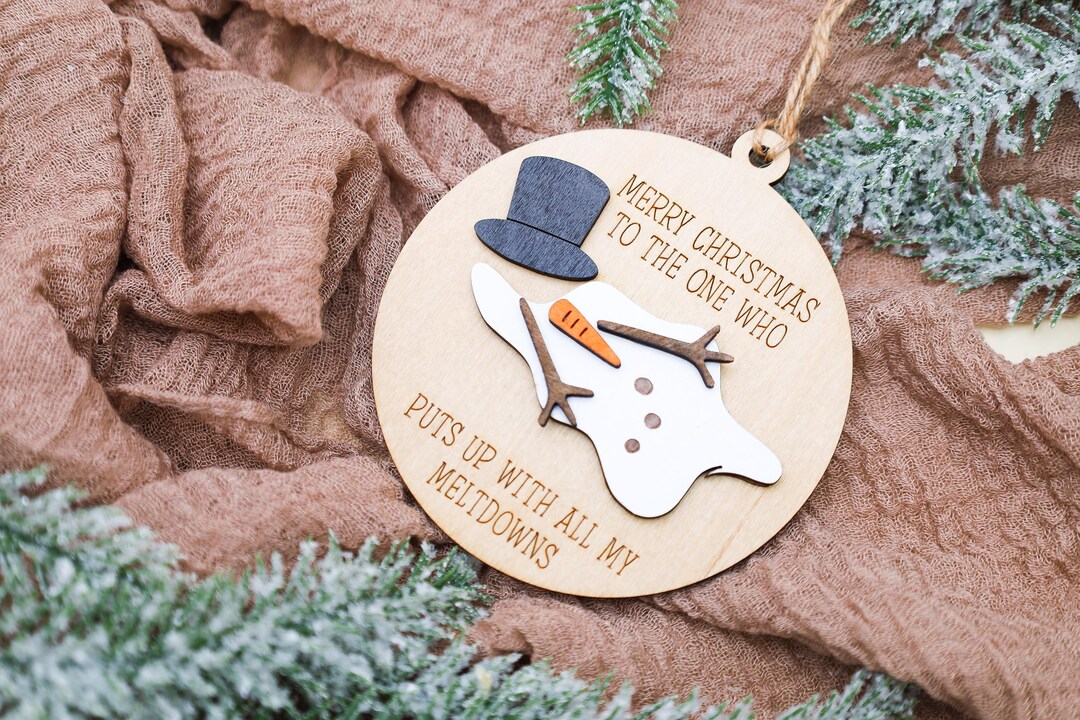 Melted Snowman Ornament, Snowman Tags, Christmas Stocking, Christmas ...