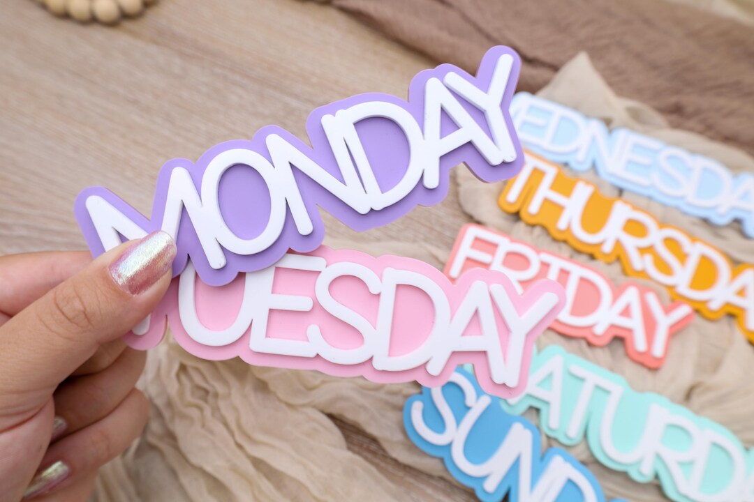 Days of the Week Magnetic Label, Monday to Friday Classroom Set, Back ...