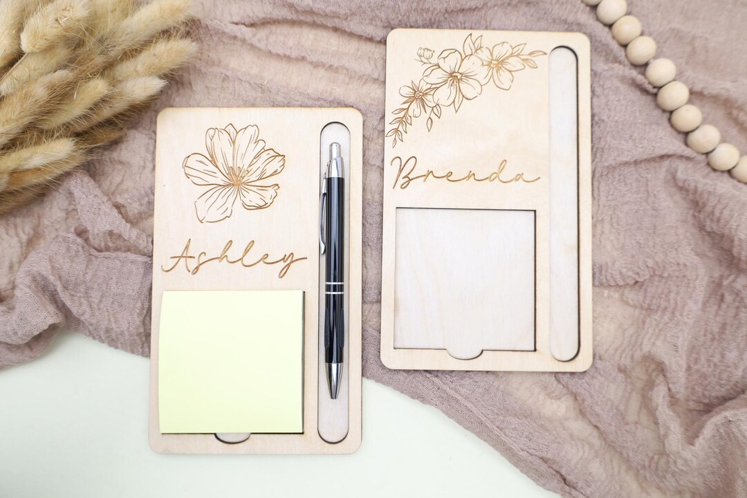 Custom Floral Sticky Note Holder, Personalized Gift for Her, Custom ...