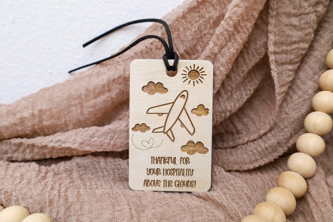 Wooden Flight Crew Thank You Tag – Airline Staff Appreciation Engraved ...