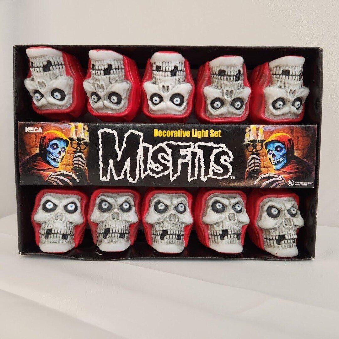 Official MISFITS String Lights Fiend Head Lites Set 2003 NECA Skulls ...