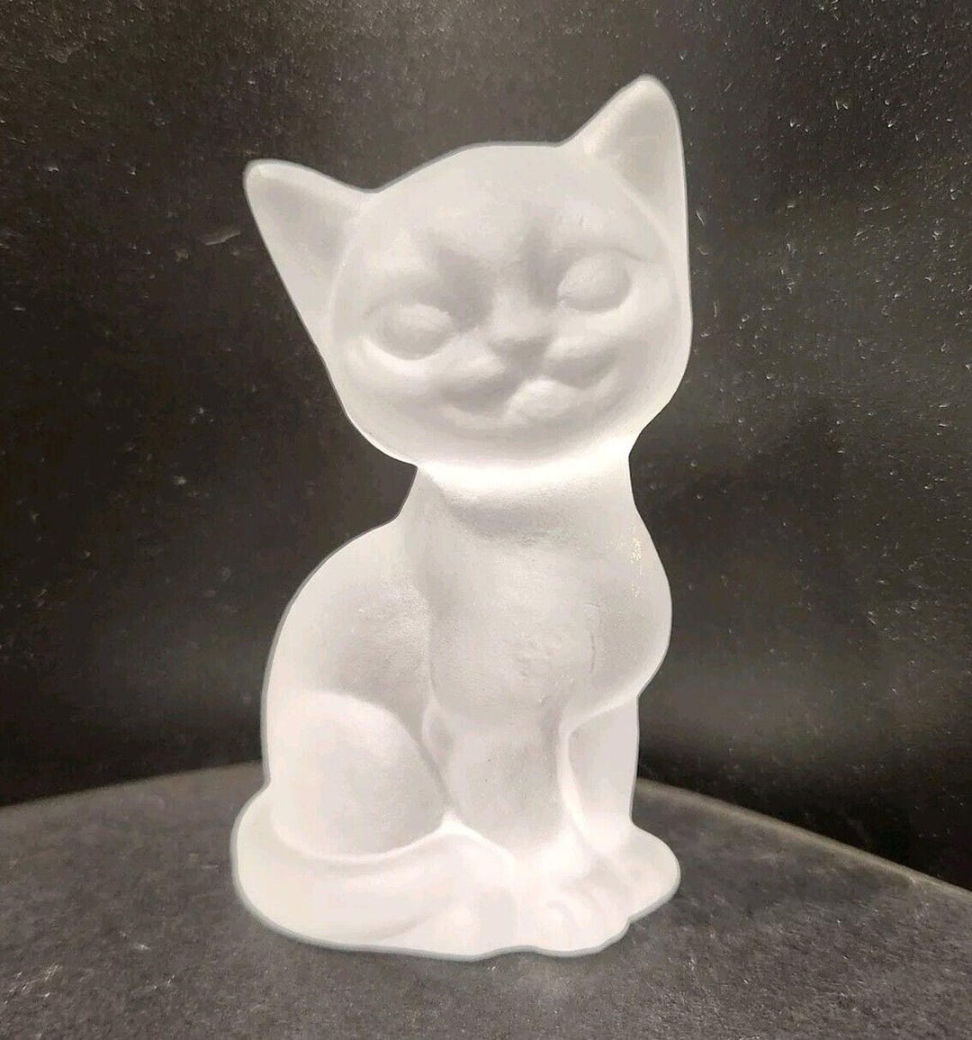 Vintage 1979 Goebel Frosted Satin Lead Crystal Cat Figurine W West ...