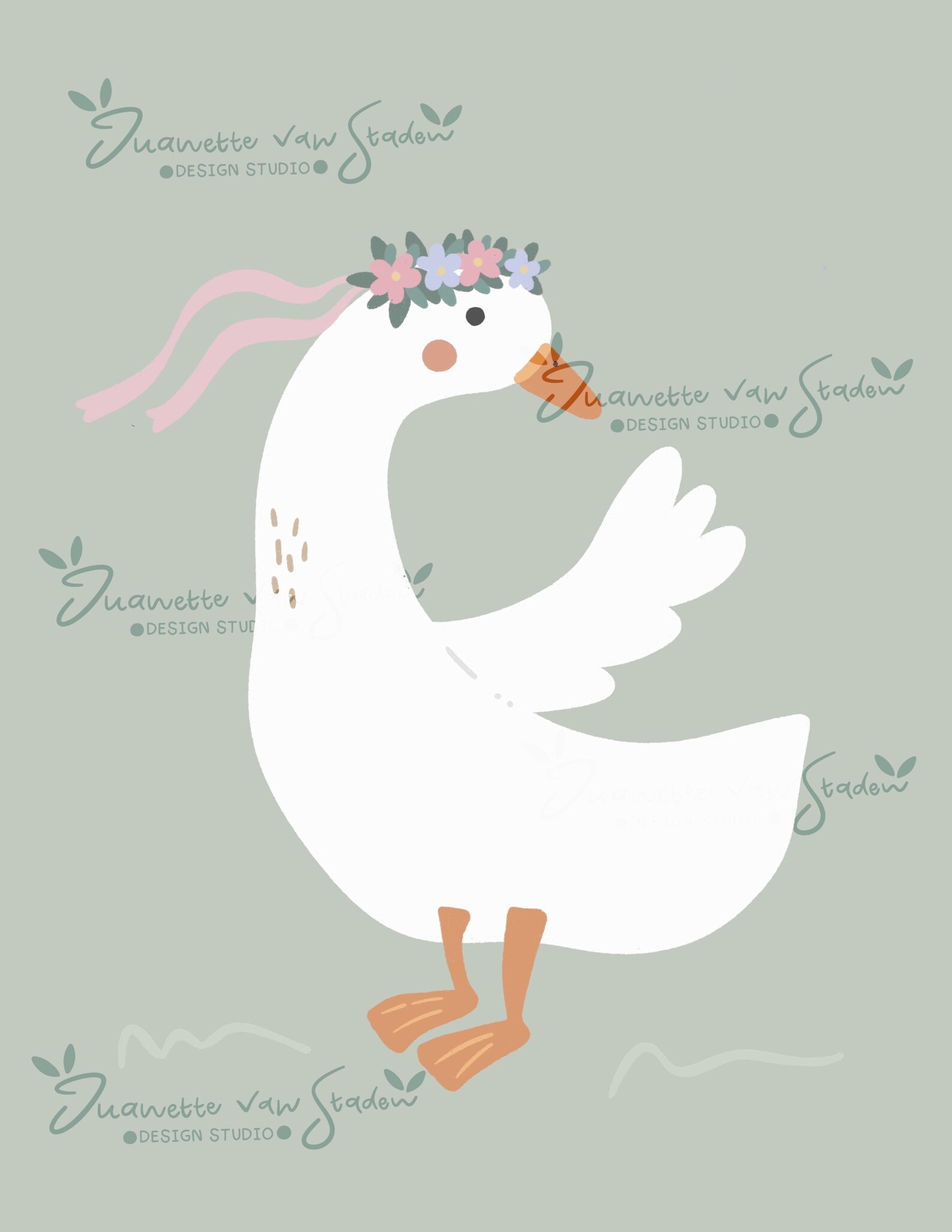 Kids Room Wall Art Duck Poster - Green - Etsy