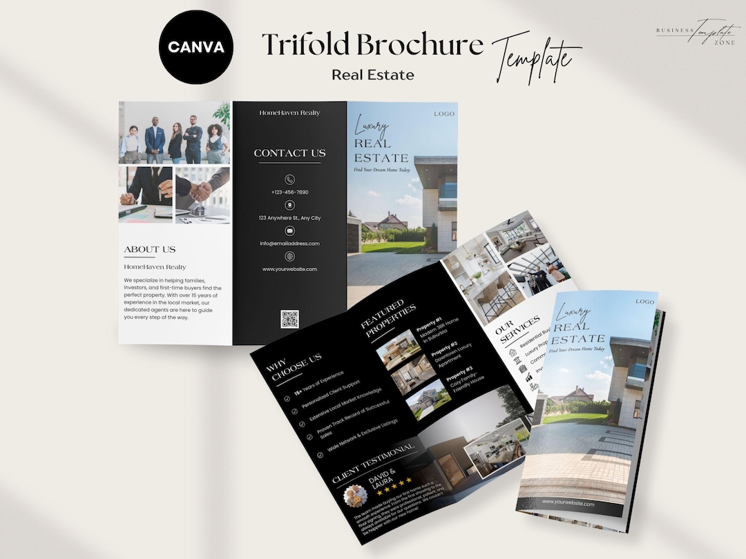 Real Estate Trifold Brochure Template | Editable Realtor Marketing ...