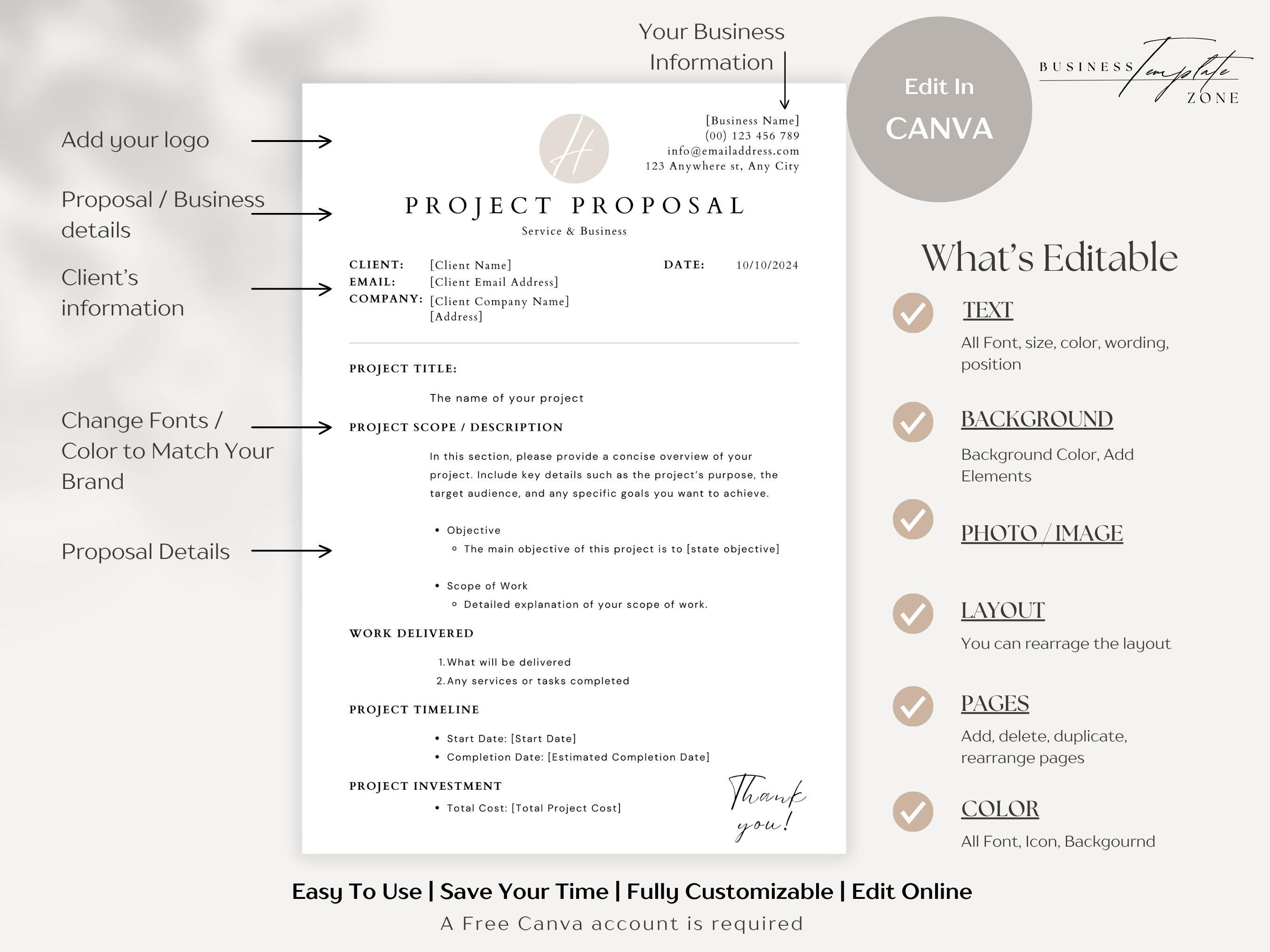 New Client Business Project Proposal & Meeting Agenda Template ...