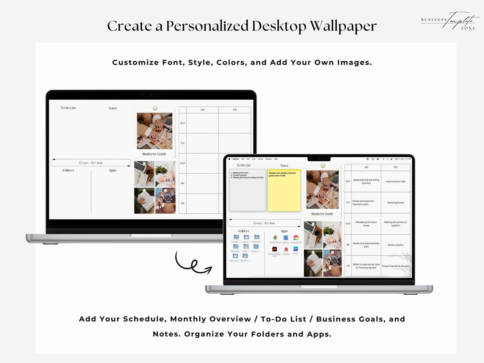 Desktop Orgainzer Wallpaper Planner | Weekly Business Task and Study ...