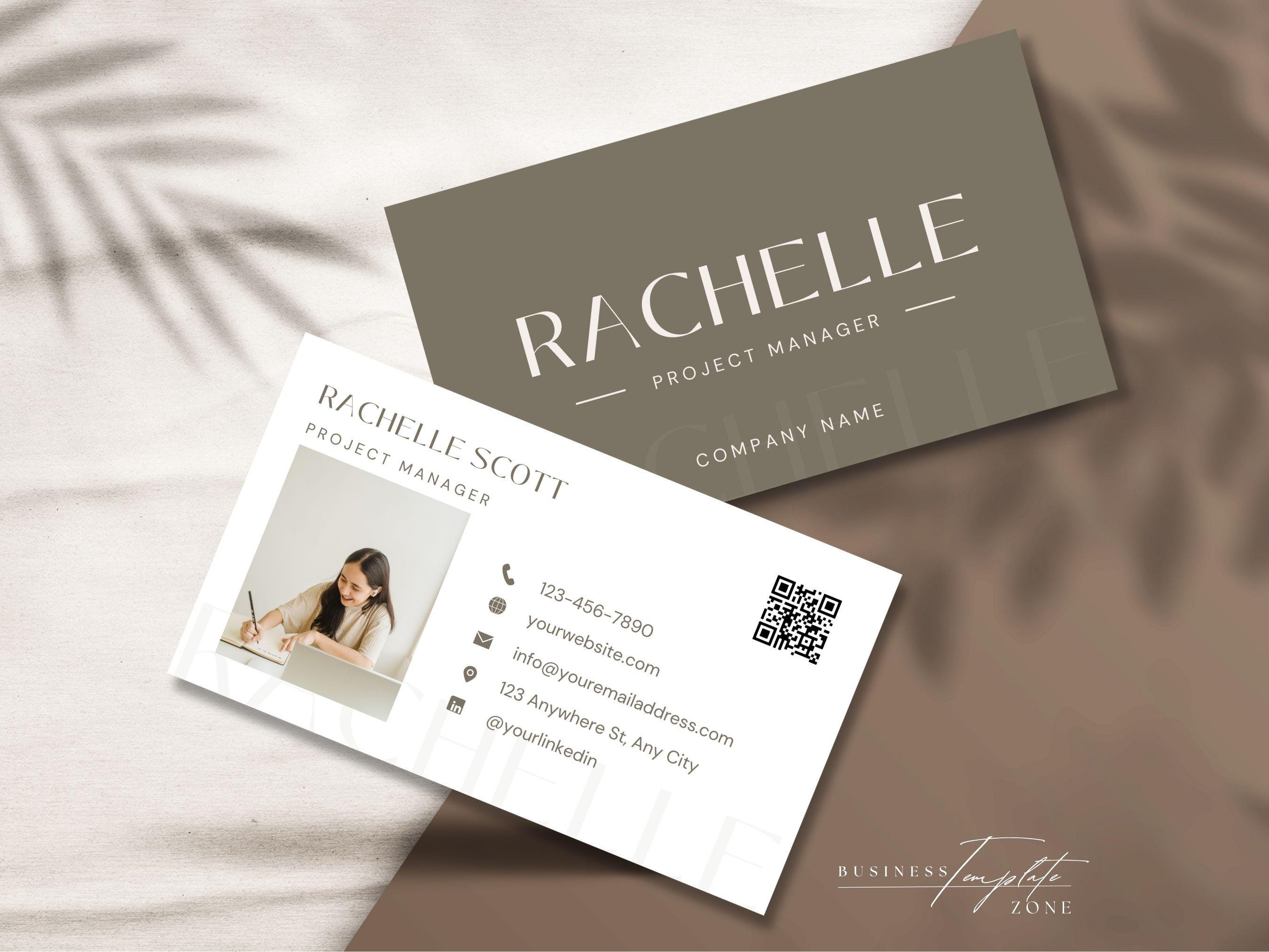 QR Code Business Card Template, Photo Business Card for Consultant ...
