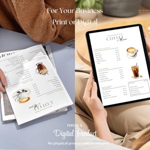 Coffee Menu Template, Editable Cafe Price List, Drink Menu Sign ...