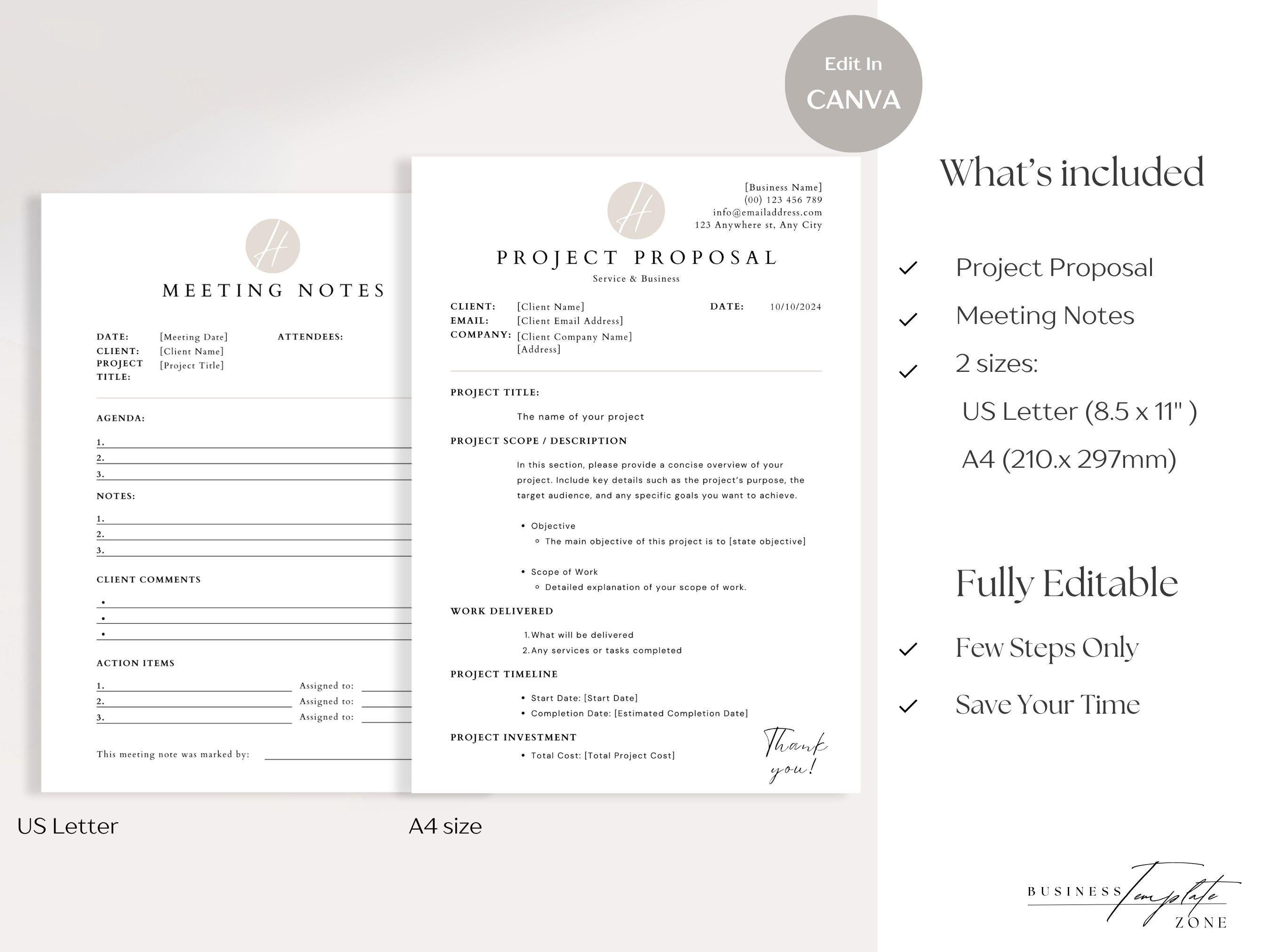 New Client Business Project Proposal & Meeting Agenda Template ...