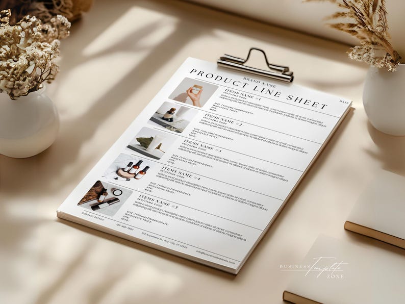 Editable Product Line Sheet Template, Wholesale Order Form, Products ...