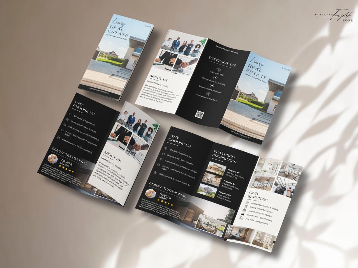 Real Estate Trifold Brochure Template | Editable Realtor Marketing ...