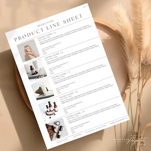 Editable Product Line Sheet Template, Wholesale Order Form, Products ...