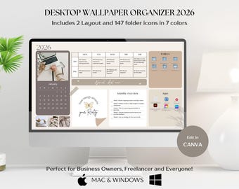 2026 Desktop Organizer Wallpaper for Business, Weekly Schedule Planner ...