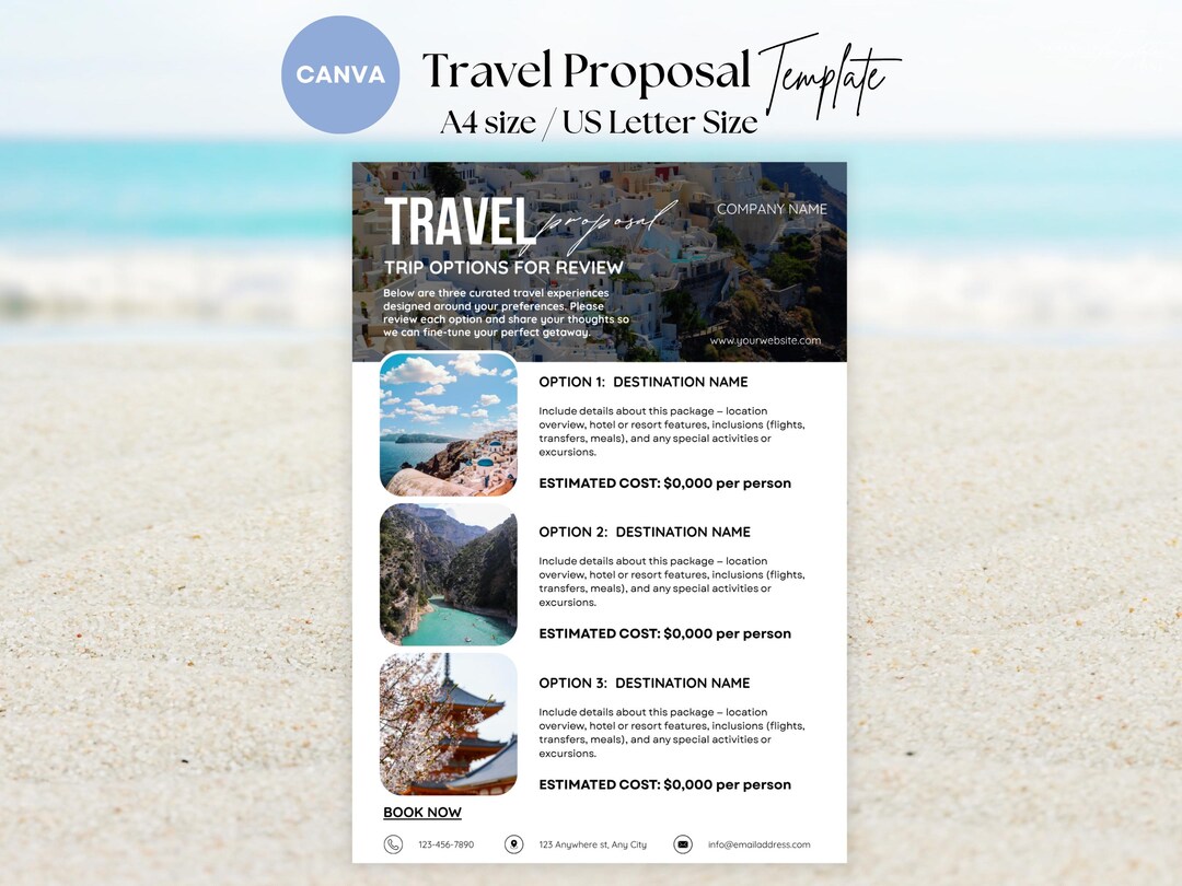 Travel Proposal Template, Trip Quote, New Client Proposal Form for ...