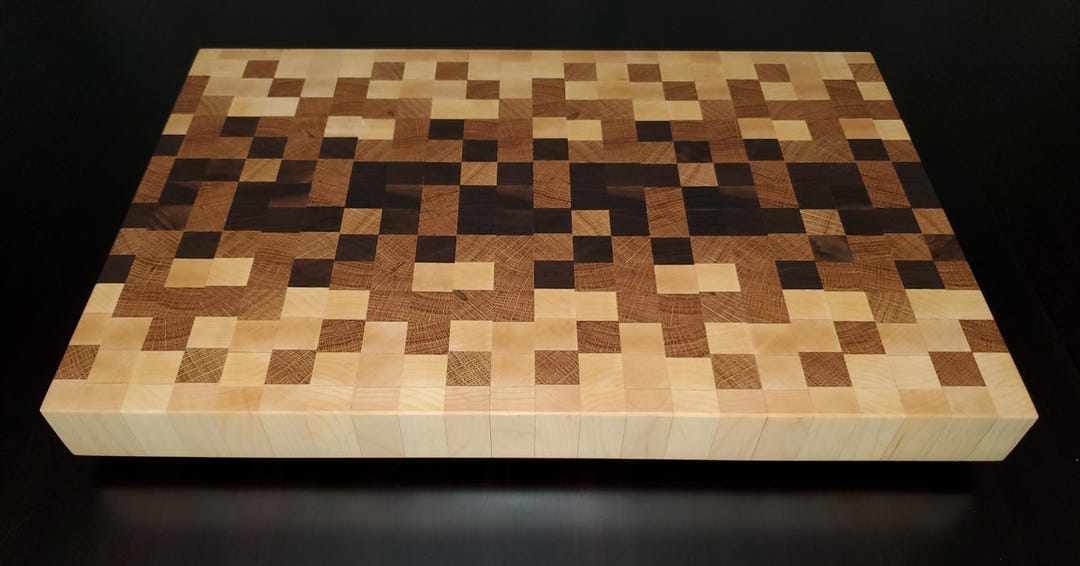 Handcrafted Minecraft Inspired Walnut, White Oak, & Maple End Grain ...