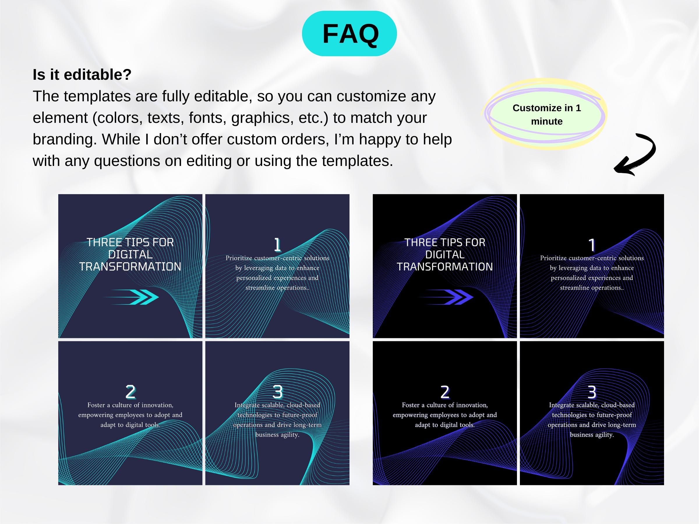 Technology/saas Linkedin Posts, Editable Canva Template, Square Static ...