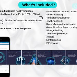 Technology/saas Linkedin Posts, Editable Canva Template, Square Static ...