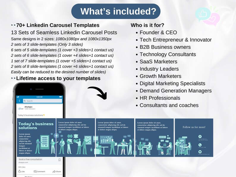 Seamless Linkedin Carousel Posts Canva Templates. Best for Technology ...