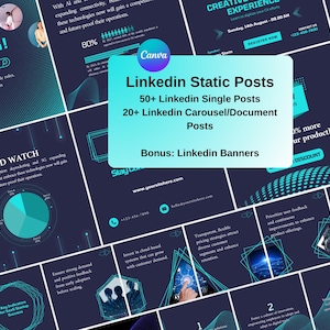 Technology/saas Linkedin Posts, Editable Canva Template, Square Static ...