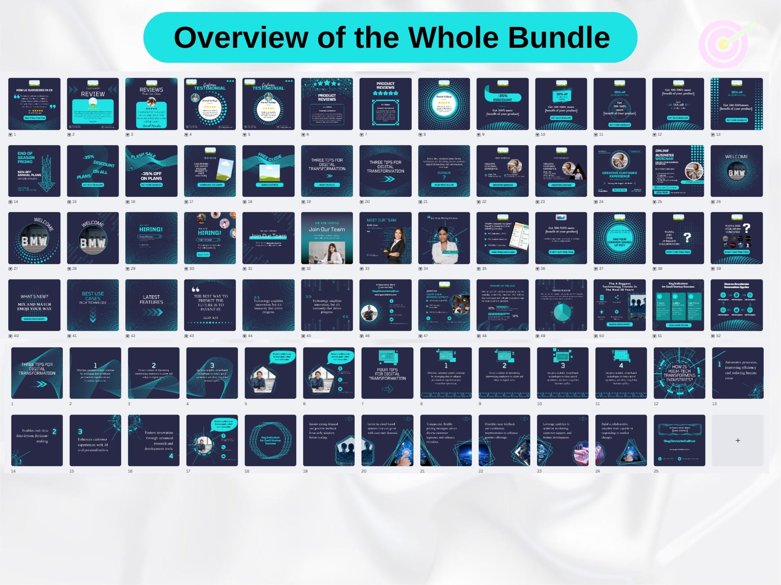 Technology/saas Linkedin Posts, Editable Canva Template, Square Static ...