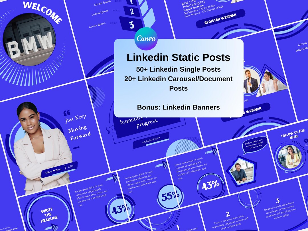 Linkedin Posts, Editable Canva Template, Static Linkedin Designs ...
