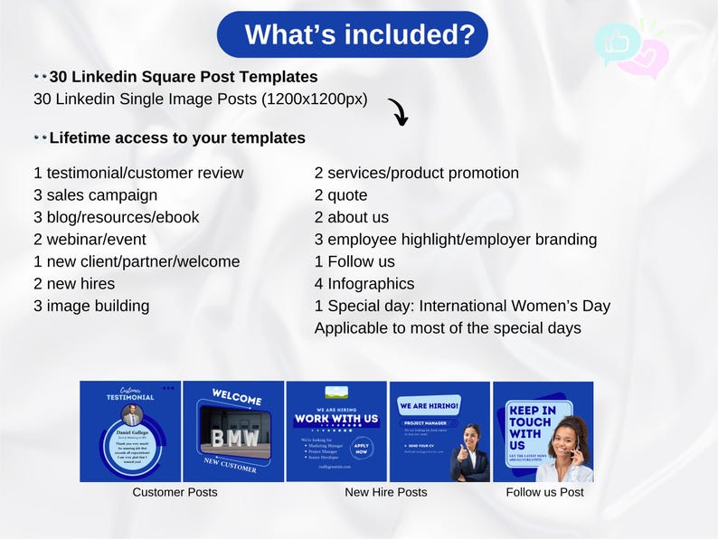 Blue Linkedin Posts, Editable Canva Template, Static Linkedin Content ...