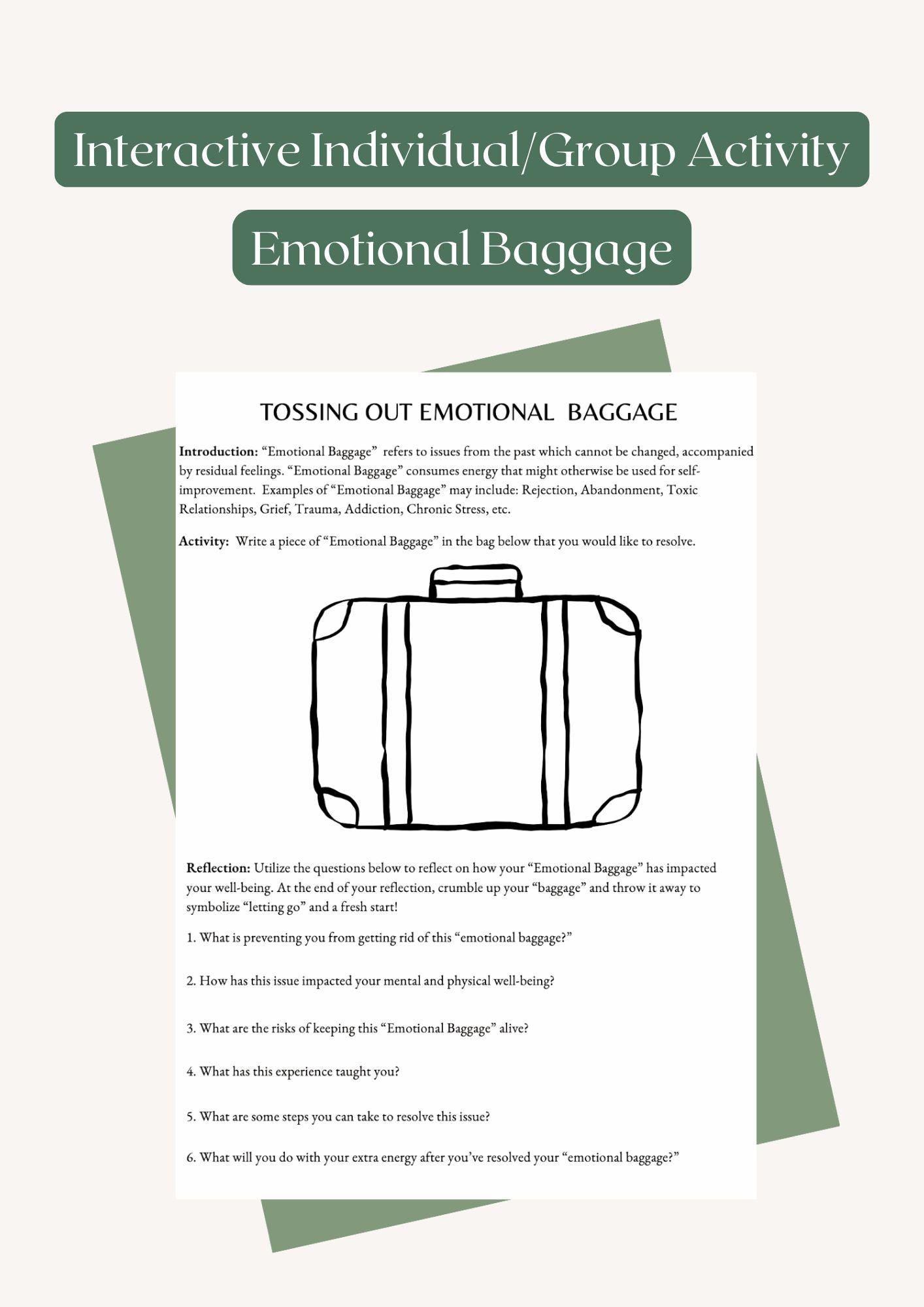 Emotional Baggage Interactive Activity - Etsy