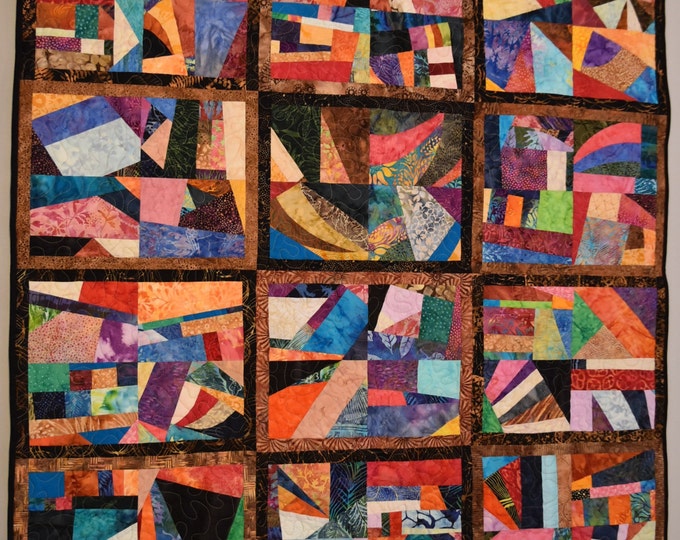 Crazy Modern Abstract Art Quilt Lap or Wall Hanging Handmade 40 X 42 - Etsy