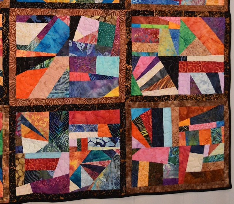 Crazy Modern Abstract Art Quilt Lap or Wall Hanging Handmade | Etsy