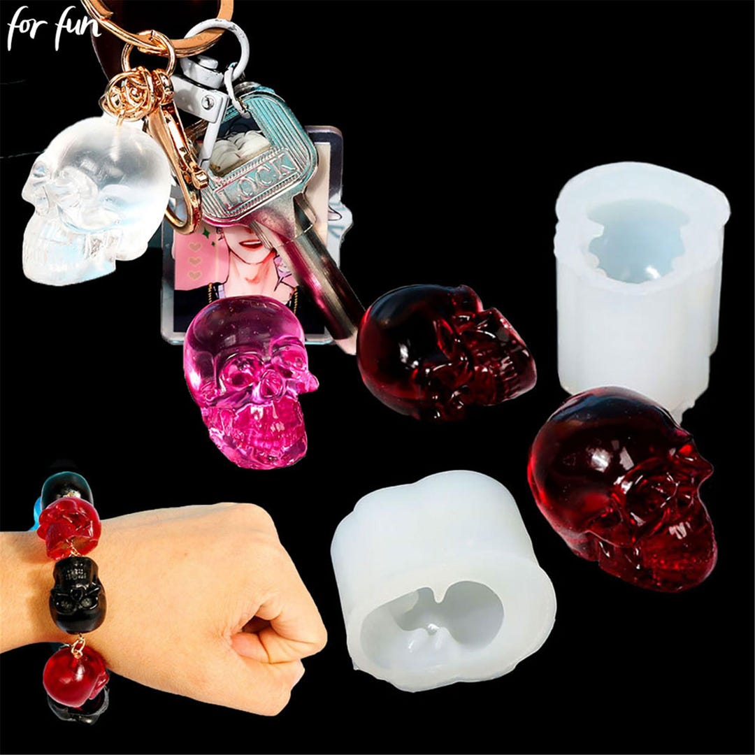 DIY Mini Skull Head Bead Mold, Skull Head Bracelet Mold, Earring ...