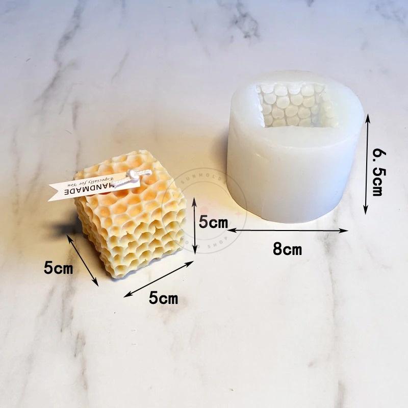 Square Honeycomb Rubik's Cube Silicone Mold, Aromatherapy Candle Making ...