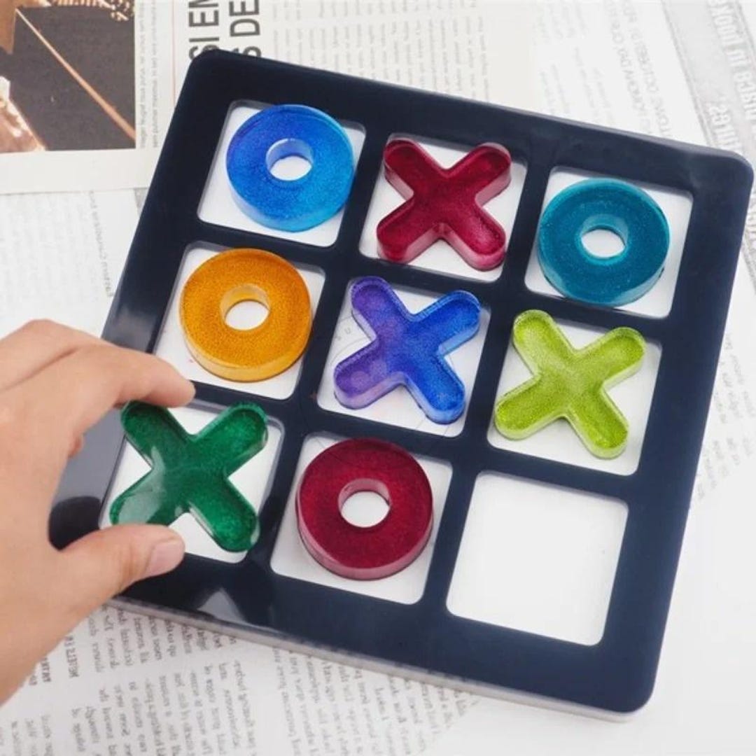 Tic-tac-toe Ox Chess Game Resin Dropping Glue Mold DIY Cross Chess ...