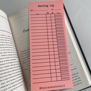 Retro Library Card Bookmark: Reading Log Bookmark for Book Lovers ...