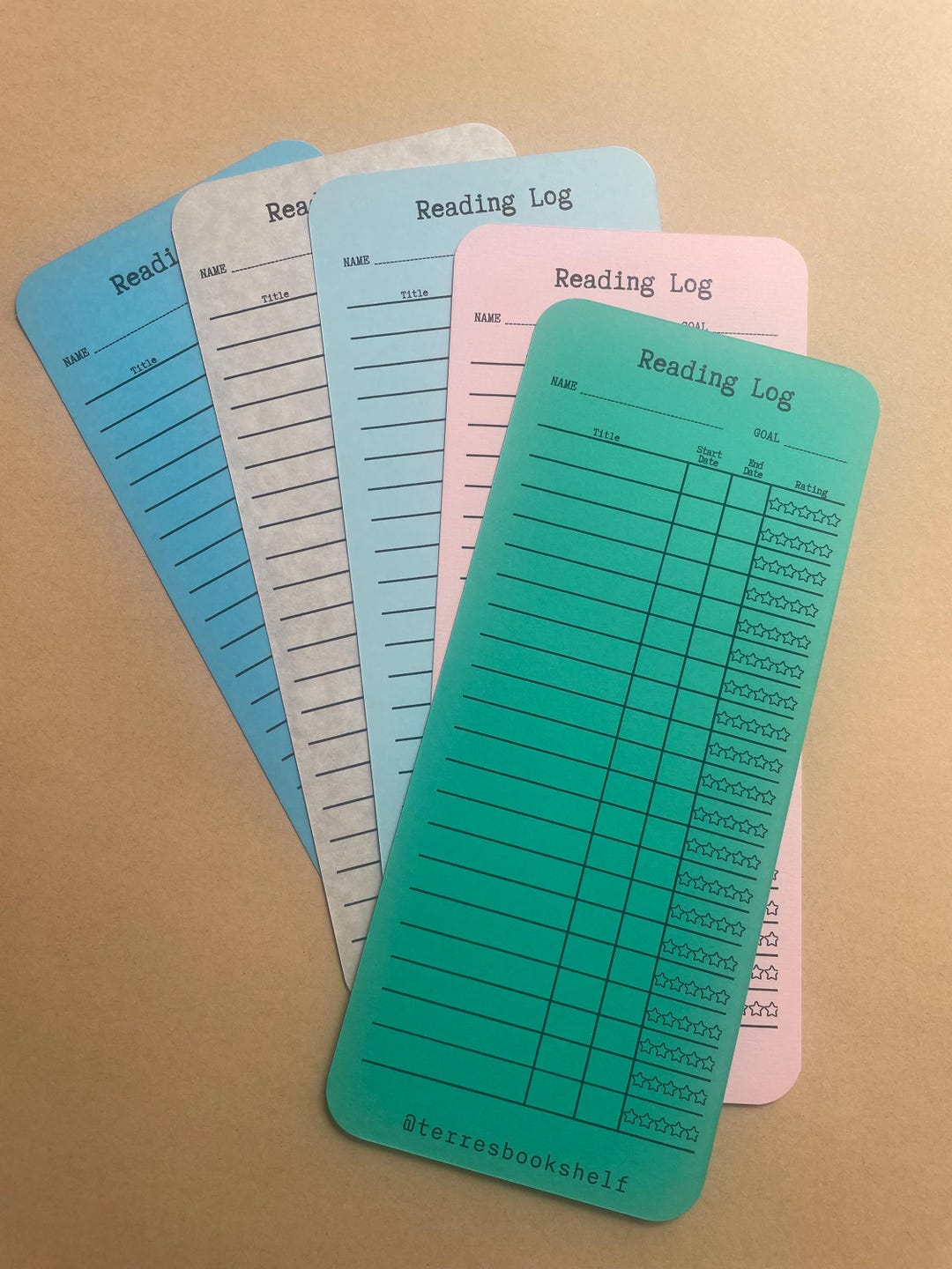 Retro Library Card Bookmark: Reading Log Bookmark for Book Lovers ...