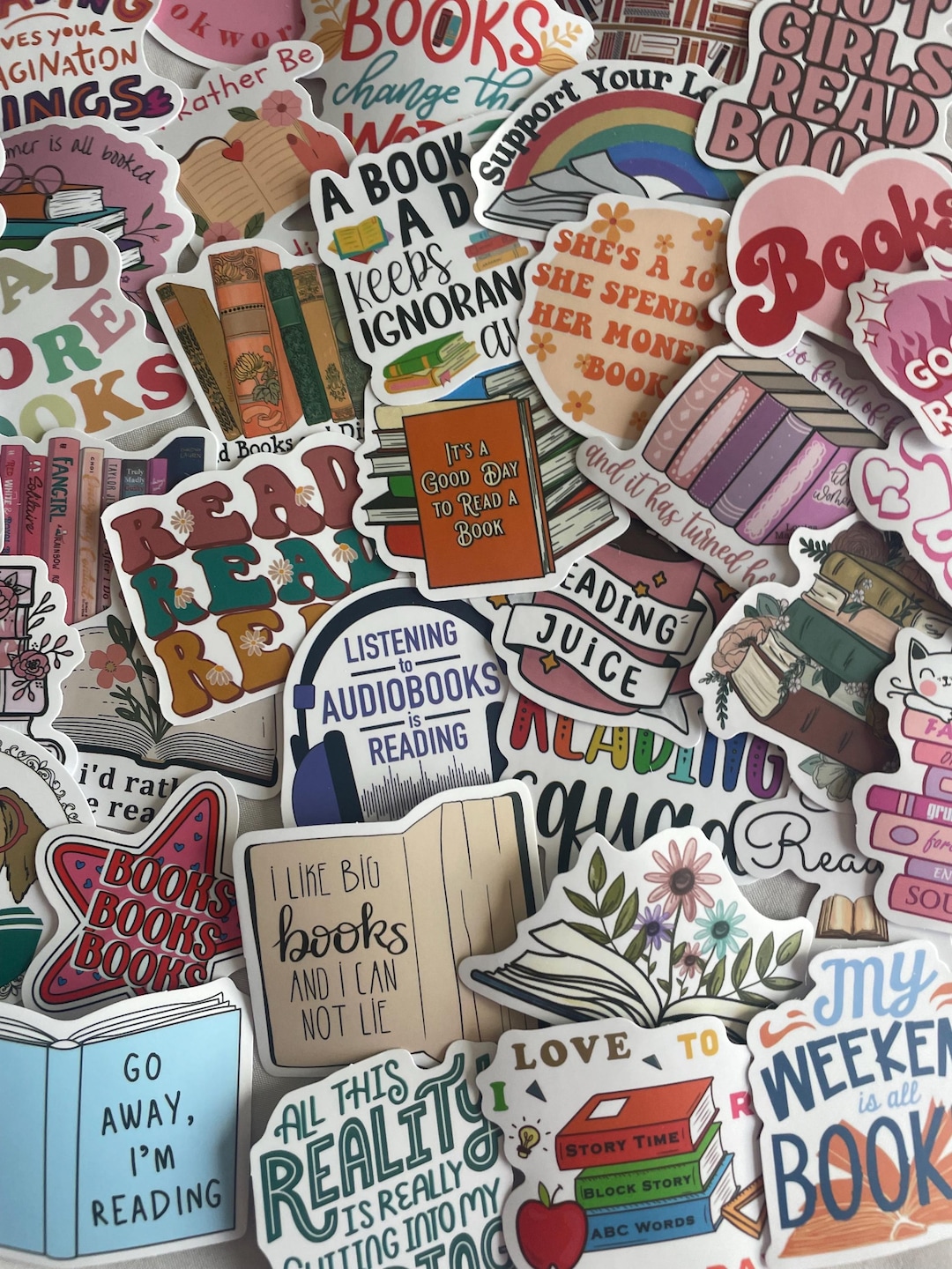 Cute Vinyl Stickers for Book Lovers – Bookish Reading Sticker Pack ...