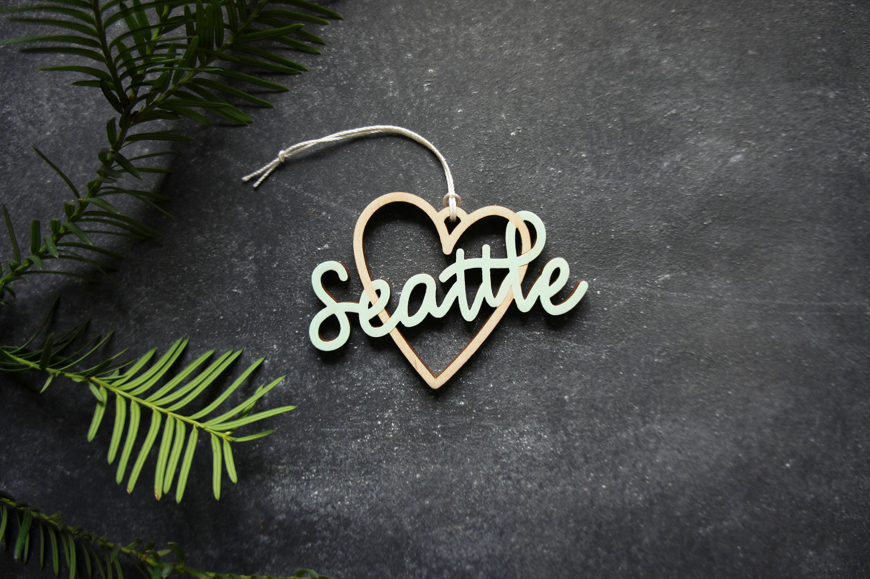 Seattle Heart Christmas Ornament - Choose Your Color! | Christmas ...