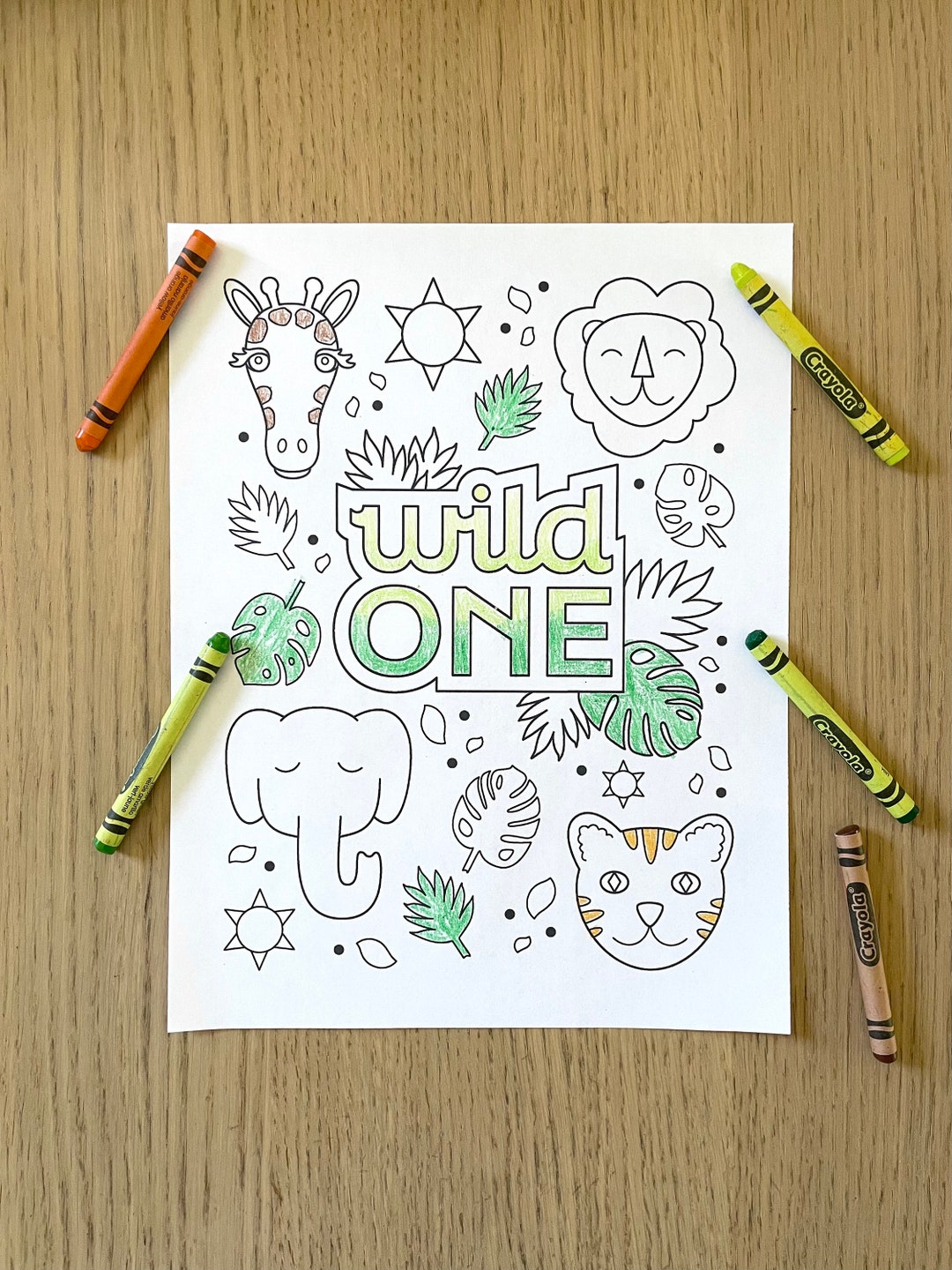 Birthday Coloring Sheet Printable - Wild One Themed Coloring Page ...