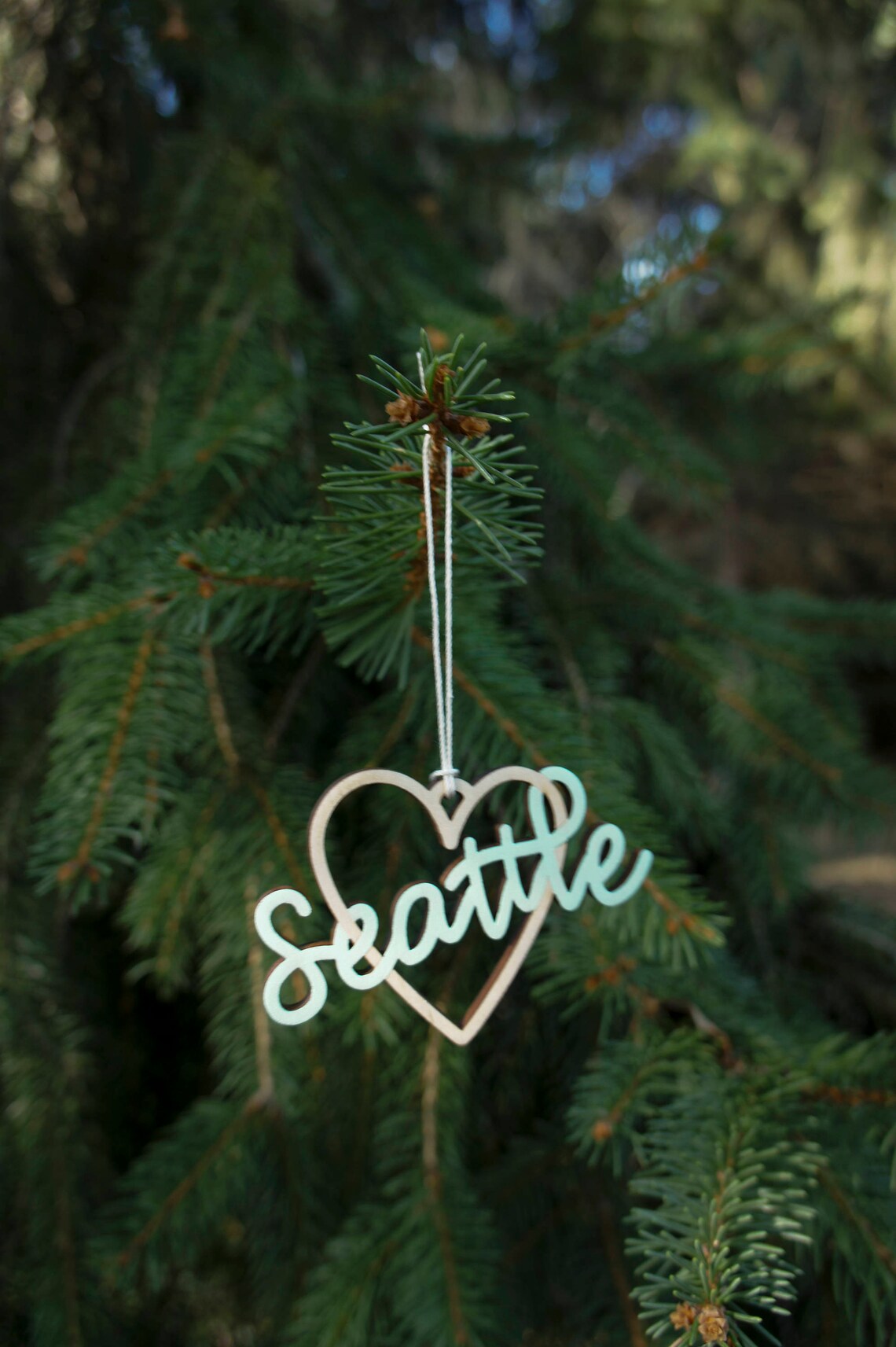 Seattle Heart Christmas Ornament - Choose Your Color! | Christmas ...