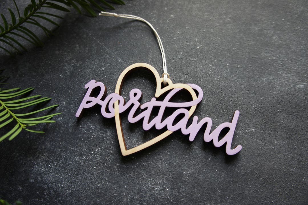 Portland Heart Christmas Ornament - Choose Your Color! | Christmas ...