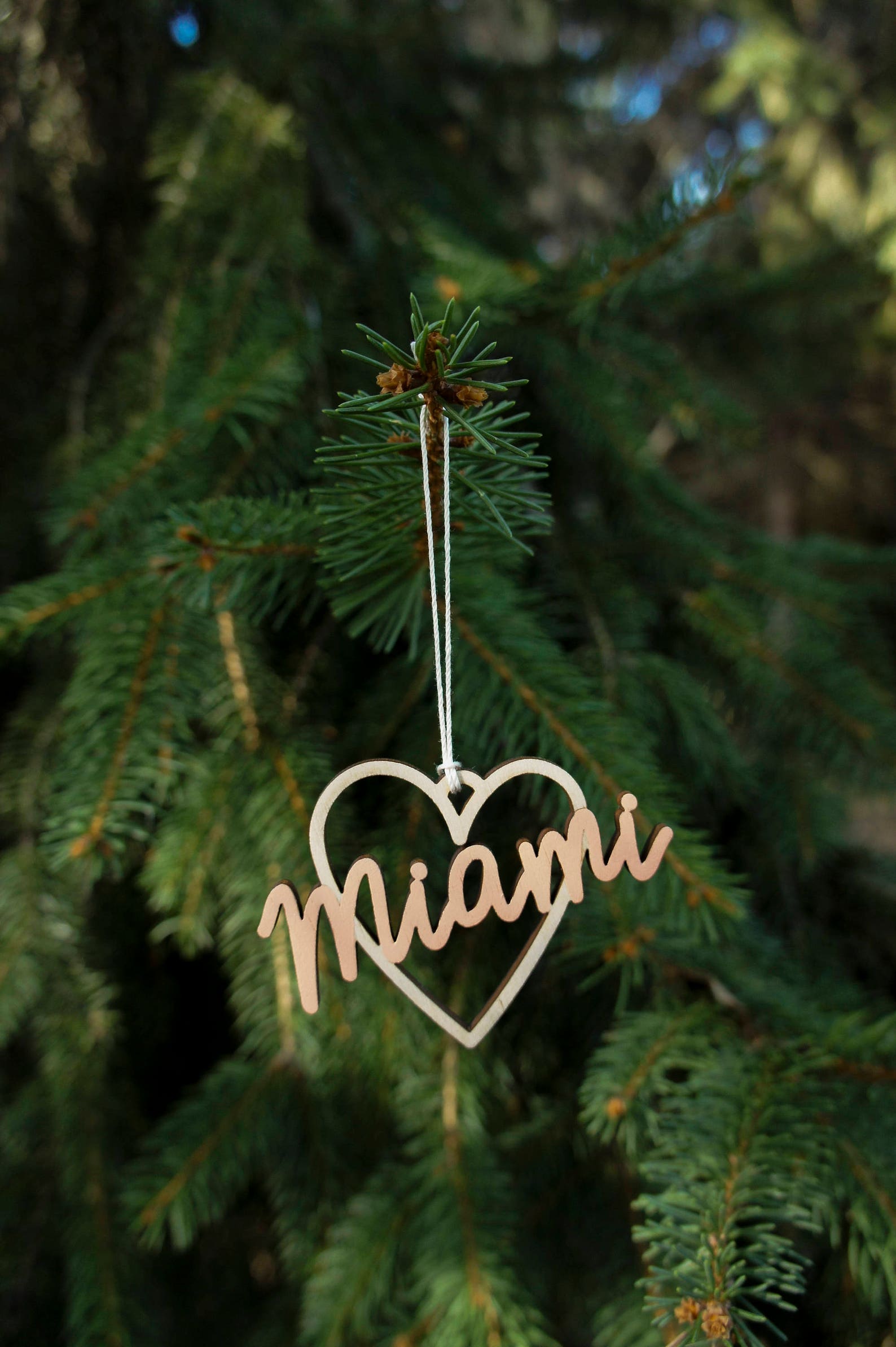 Miami Heart Christmas Ornament - Choose Your Color! | Christmas ...