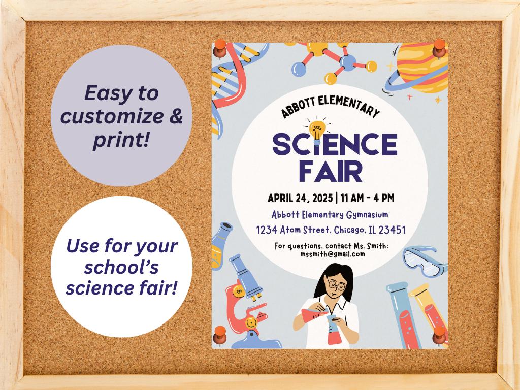 Editable Science Fair Flyer Template Printable School Science Fair ...
