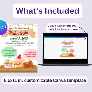 Editable Bake Sale Flyer Printable School Fundraiser Poster Template ...
