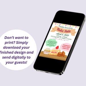 Editable Bake Sale Flyer Printable School Fundraiser Poster Template ...