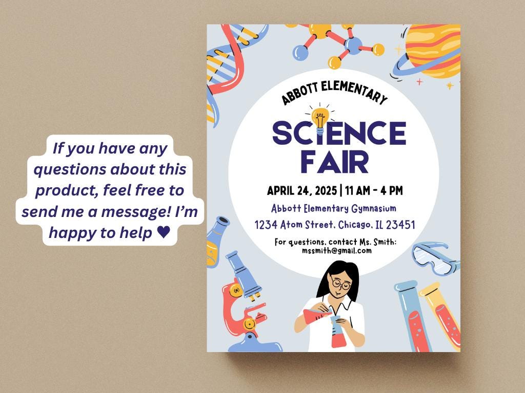 Editable Science Fair Flyer Template Printable School Science Fair ...