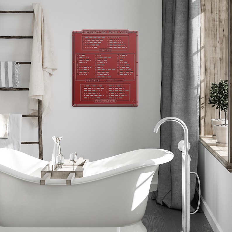 Morse Code Chart Wall Art – International Morse Code Metal Sign, Secret ...