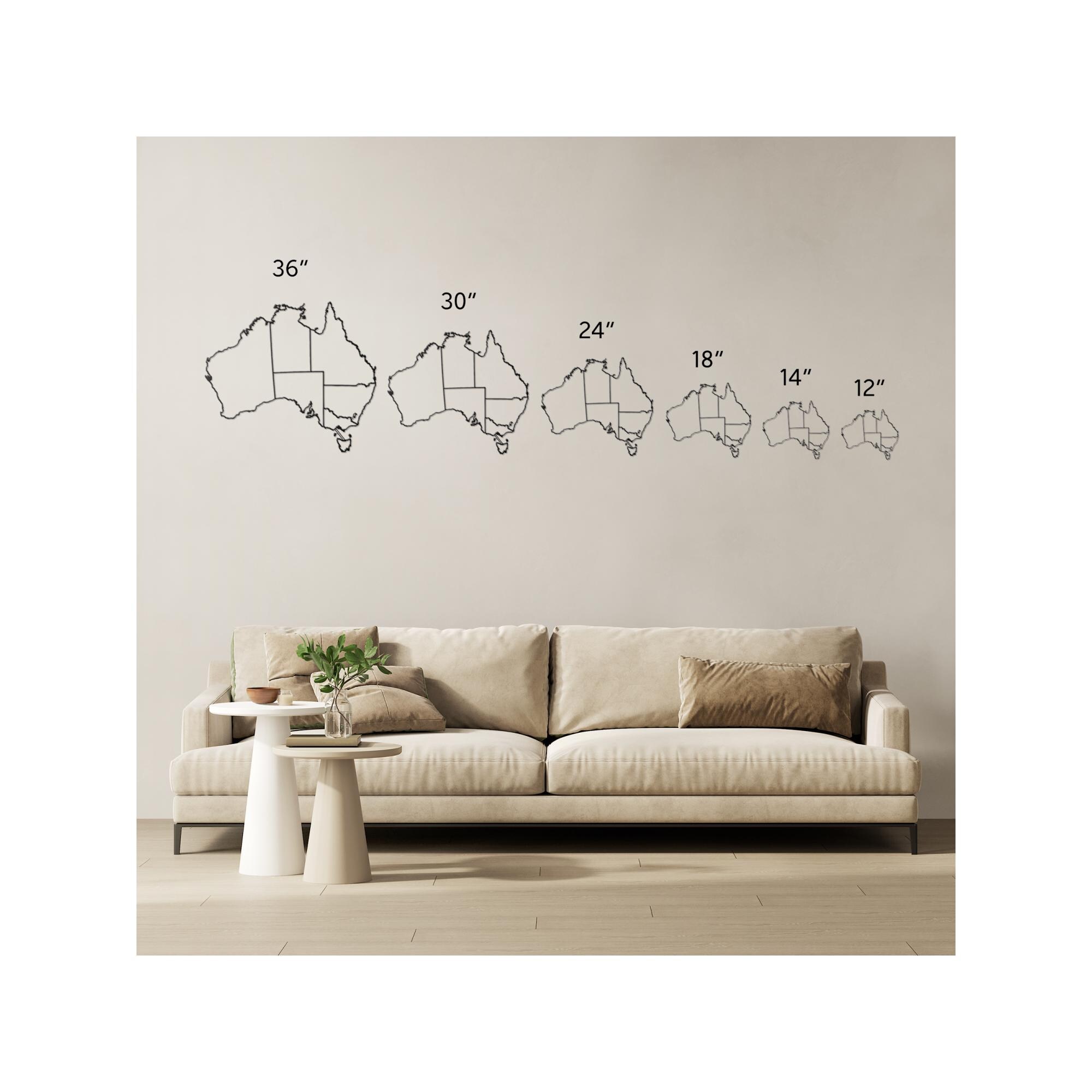 Australia's States- Metal Wall Map - Etsy