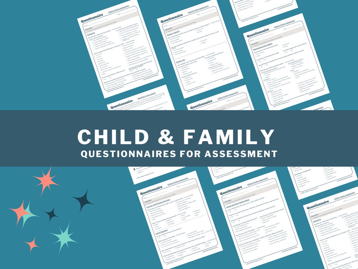 Child and Family Therapy Questionnaires for Assessments | Mental Health ...