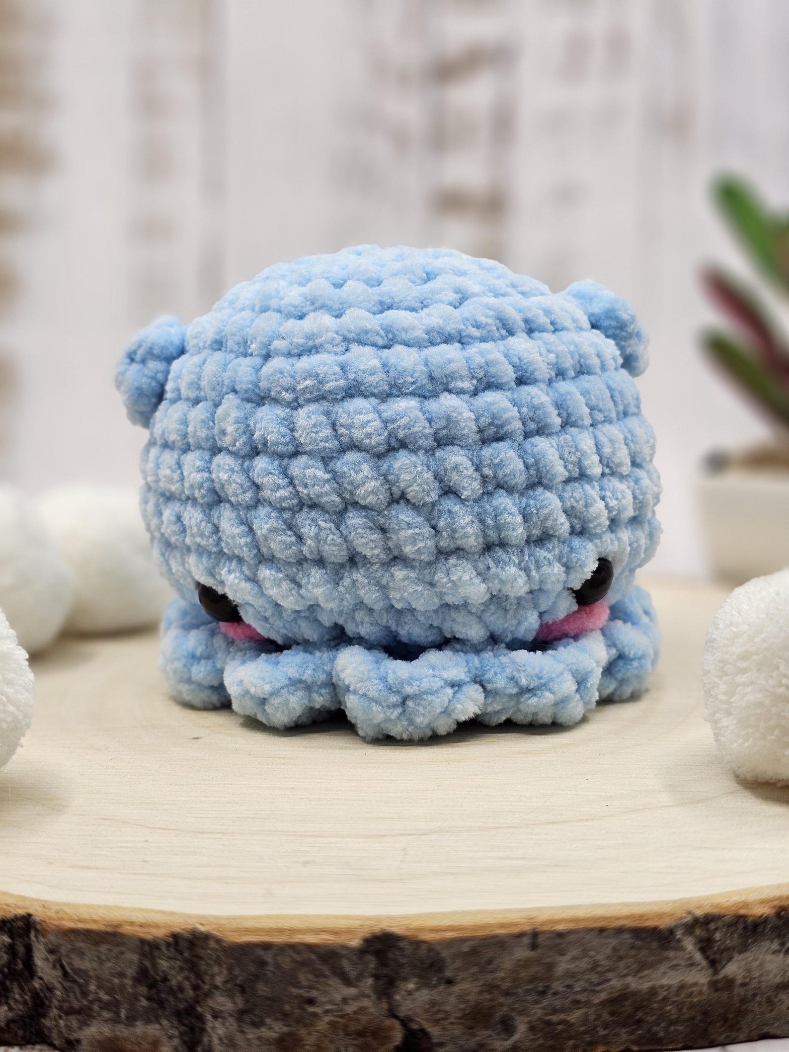 Handmade Crochet Cuddle Fish, Cute Crochet Dumbo Octopus, Crochet ...